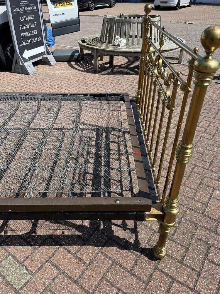 Brass Double Bed in Cast Iron Frame for sale at Pamono
