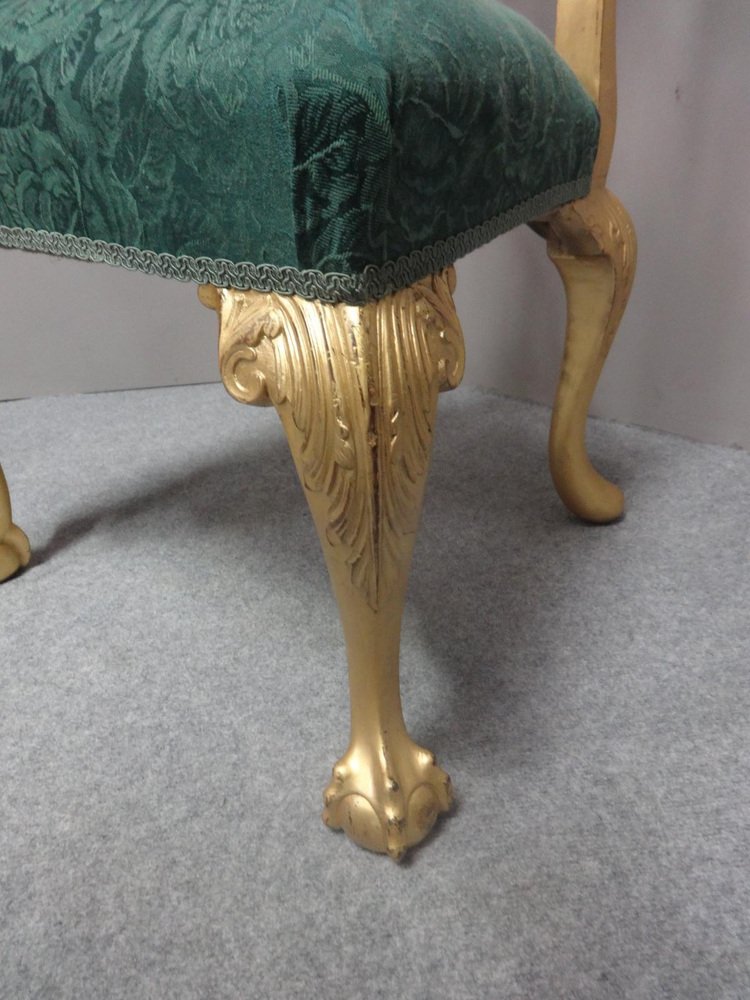 Georgian Green Gilt Chair for sale at Pamono
