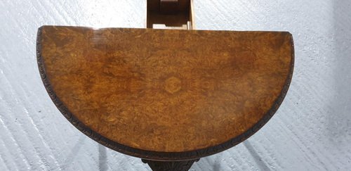 Burr Walnut Game or Console Table for sale at Pamono