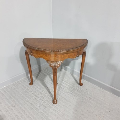 Burr Walnut Game or Console Table for sale at Pamono