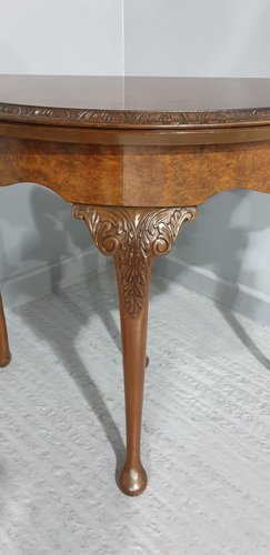 Burr Walnut Game or Console Table for sale at Pamono