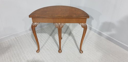 Burr Walnut Game or Console Table for sale at Pamono