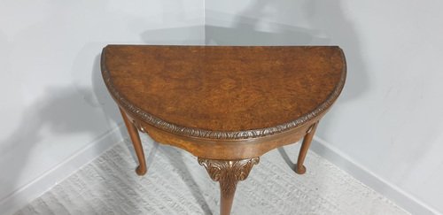 Burr Walnut Game or Console Table for sale at Pamono