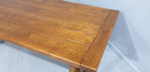 Large Oak Refectory Dining Table for sale at Pamono