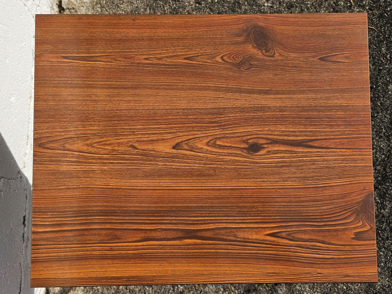 Mid-Century French Formica & Brass Side Table with Magazine Rack, 1960s ...