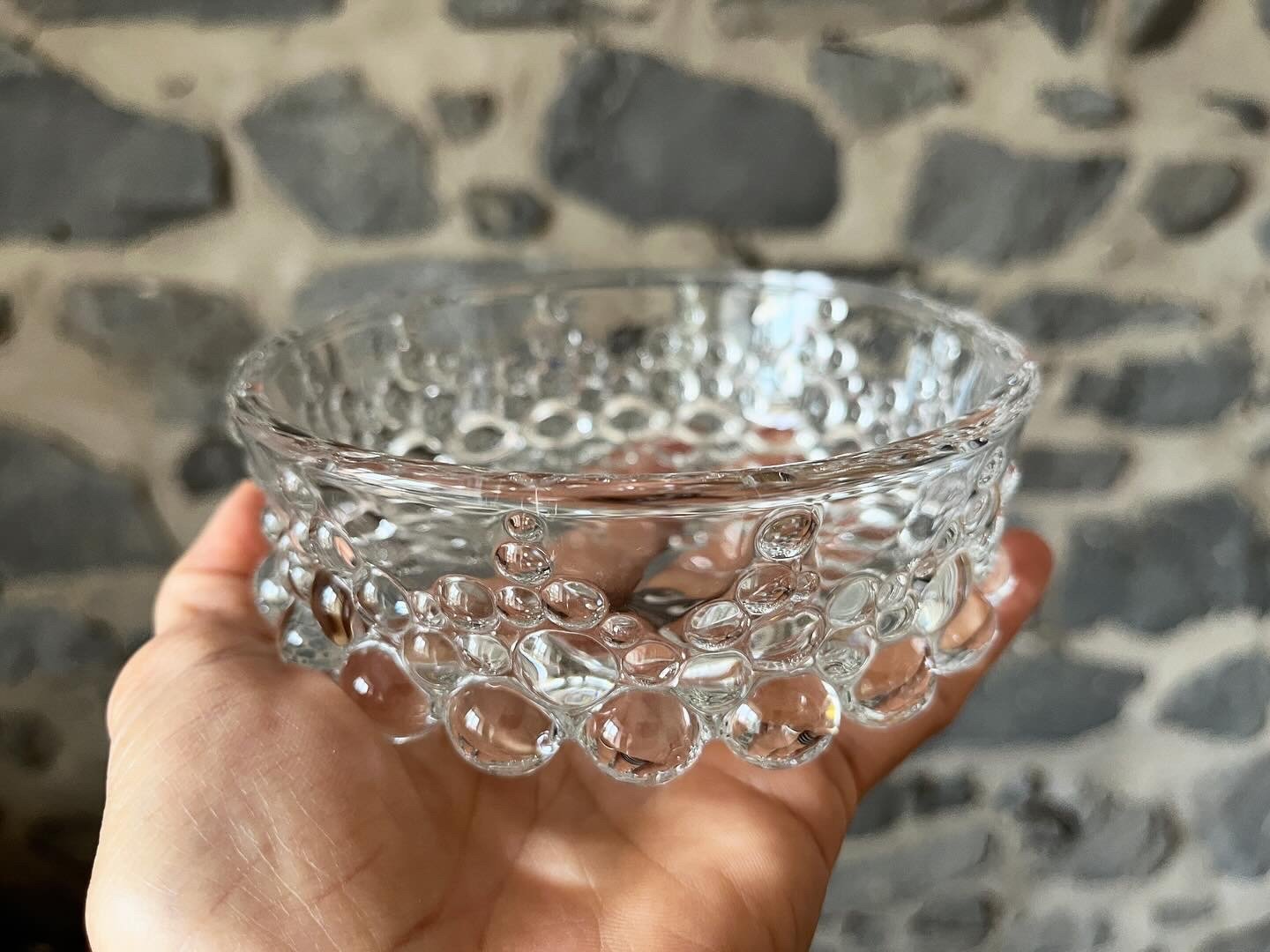 Vintage Bubble Glass Bowls attributed to Walther Glass, Germany, 1970s ...