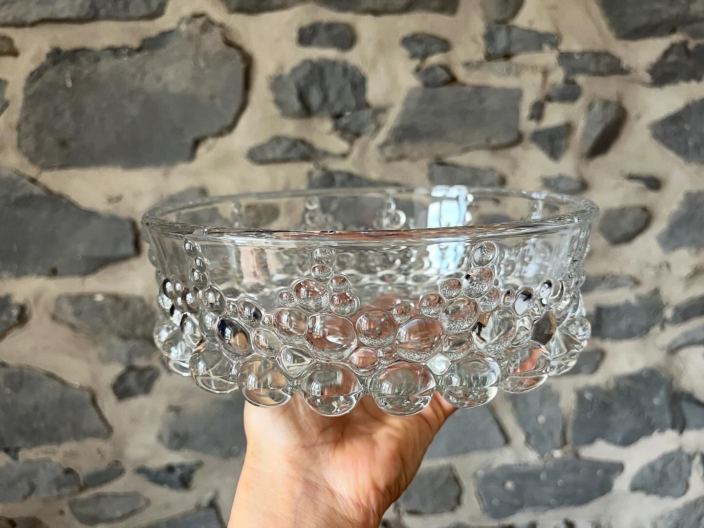 Vintage Bubble Glass Bowls attributed to Walther Glass, Germany, 1970s ...