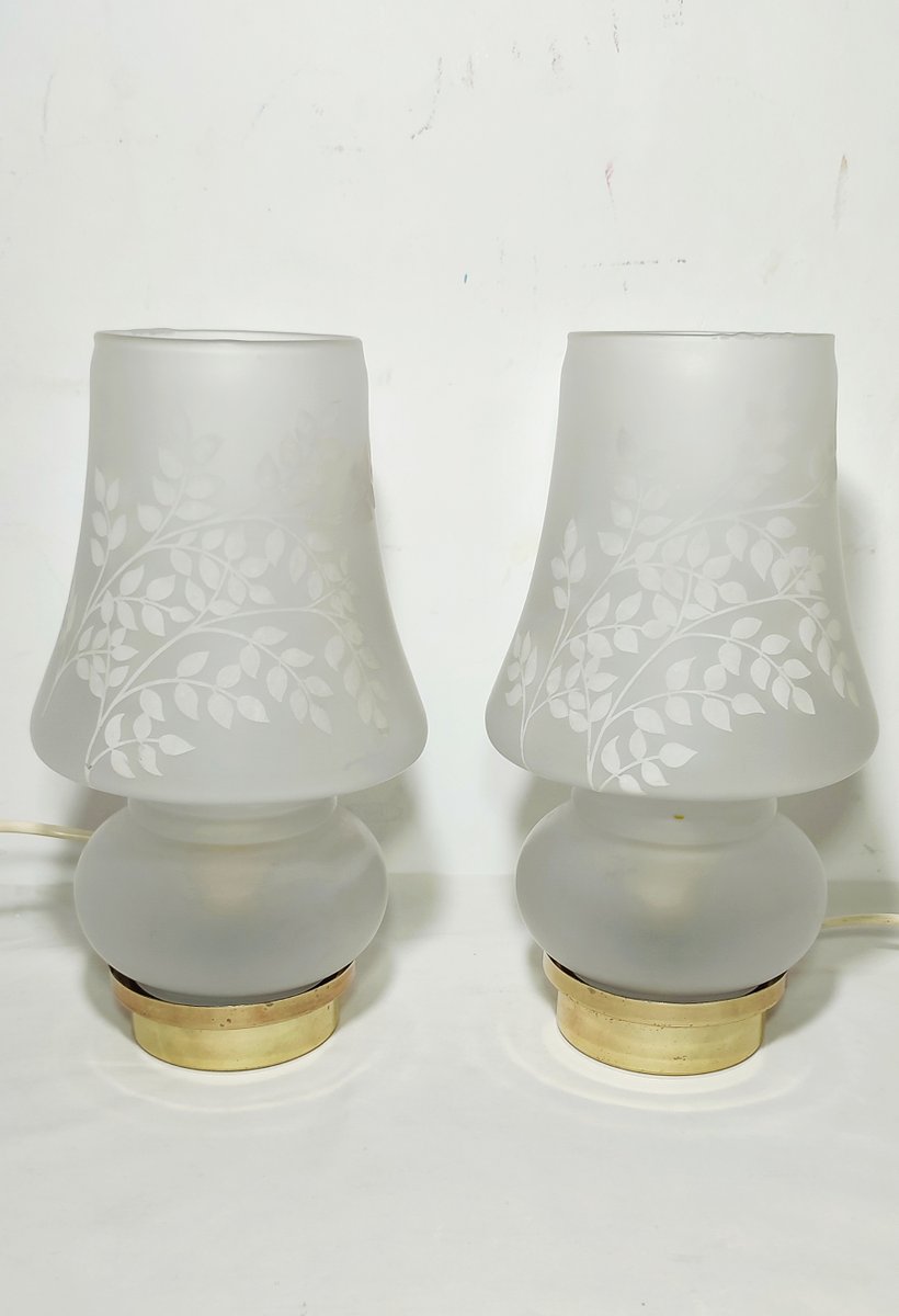 Crystal Table Lamps. Spain, 1990s, Set of 2 for sale at Pamono