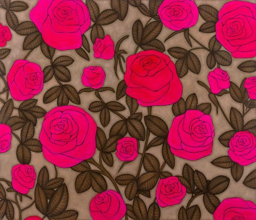 Zane Luse, Pink Roses, Oil on Canvas, 2000 for sale at Pamono