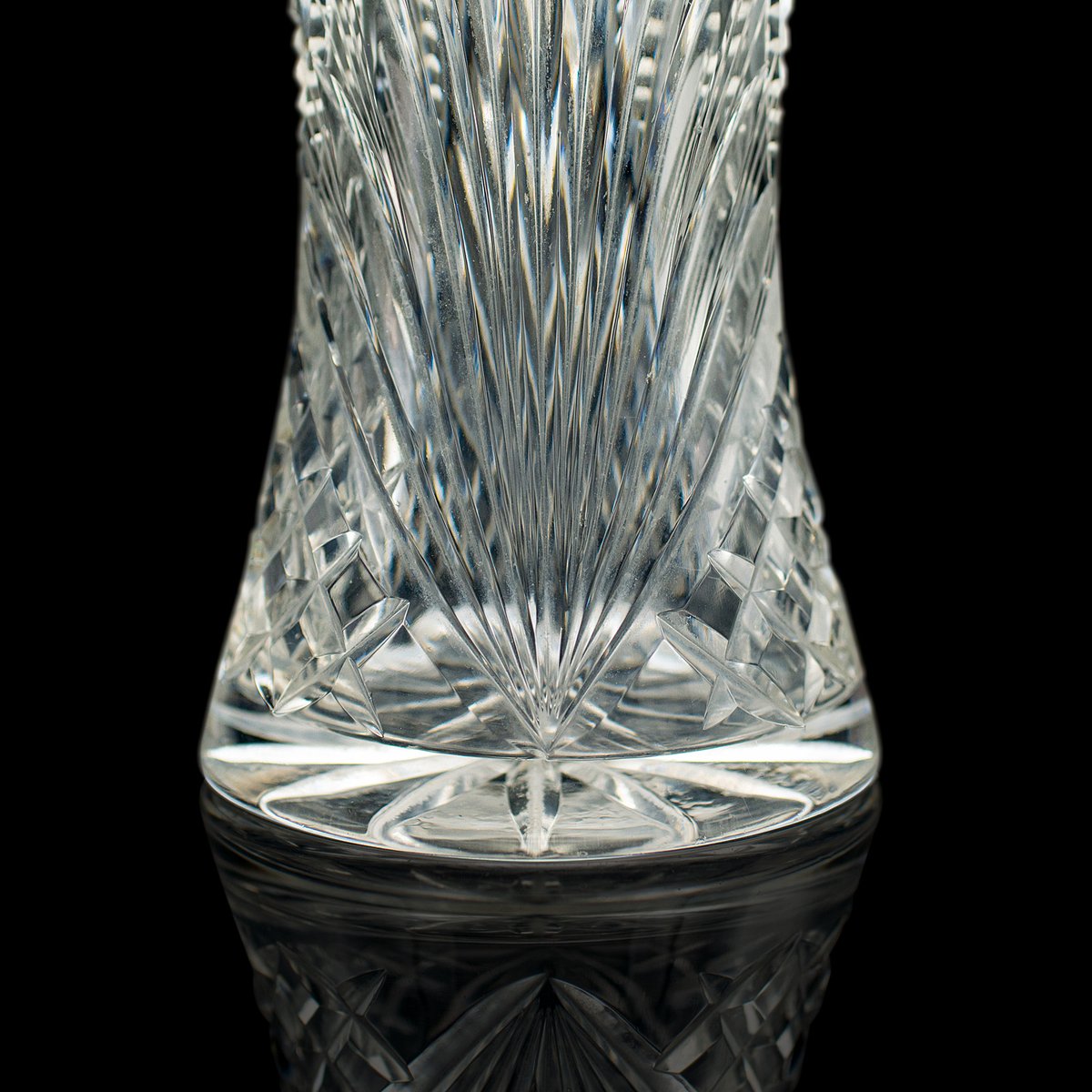 Tall Vintage Crystal Flower Vase, 1950s for sale at Pamono
