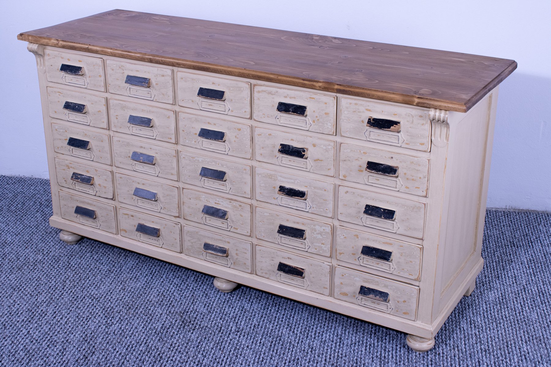 Antique Pine Office Storage Counter, 1930s for sale at Pamono