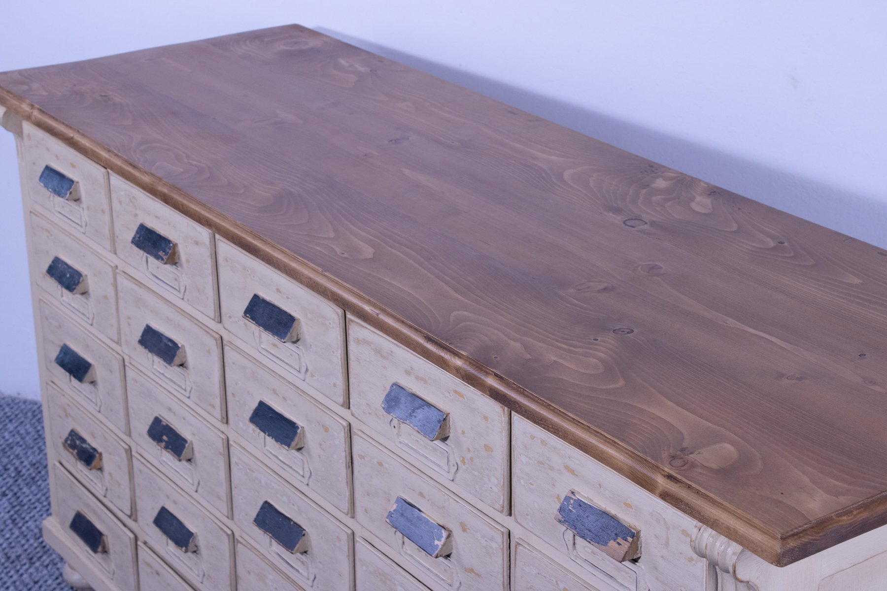 Antique Pine Office Storage Counter, 1930s for sale at Pamono