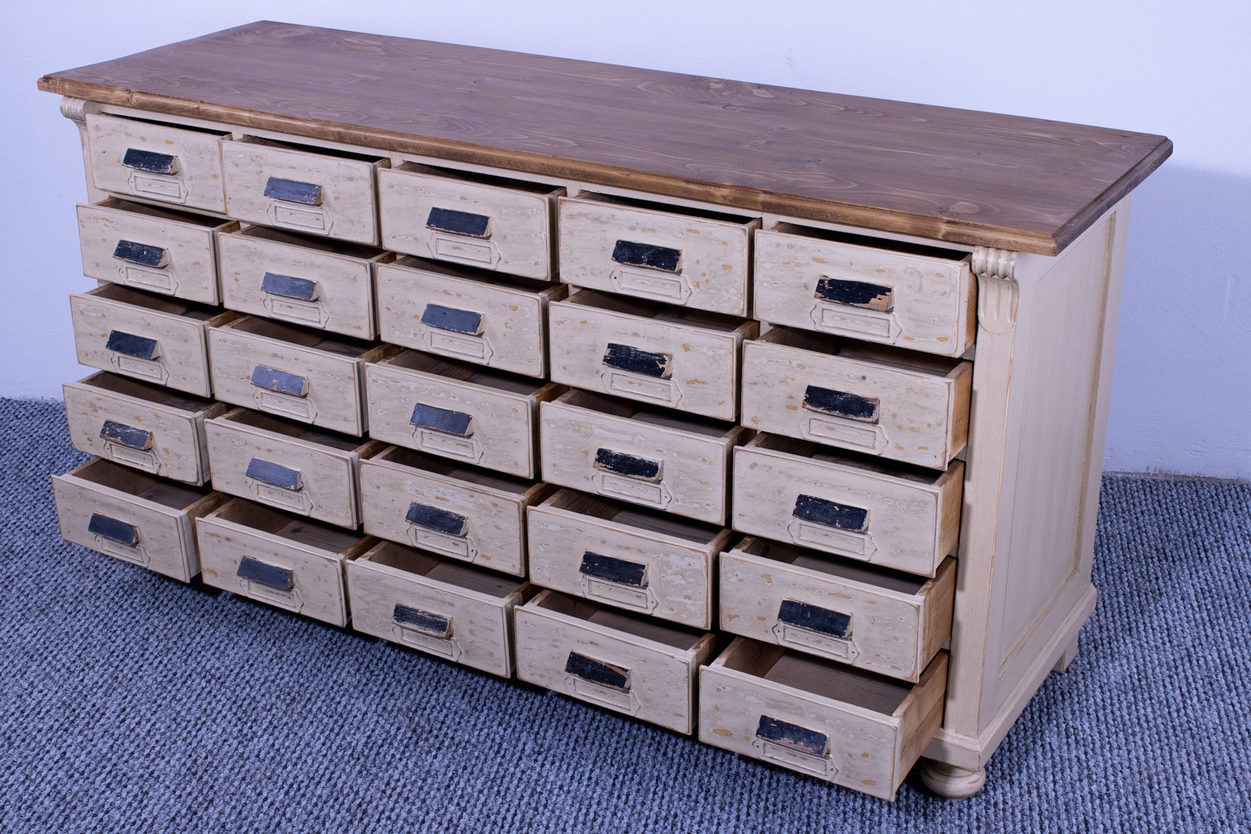 Antique Pine Office Storage Counter, 1930s for sale at Pamono
