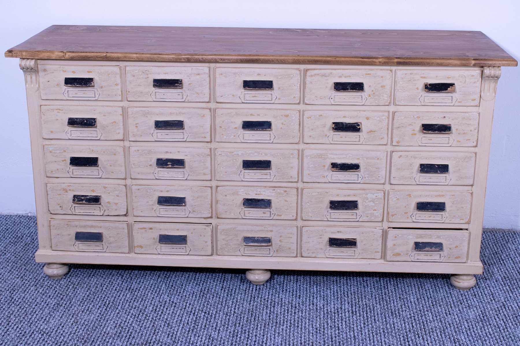 Antique Pine Office Storage Counter, 1930s for sale at Pamono