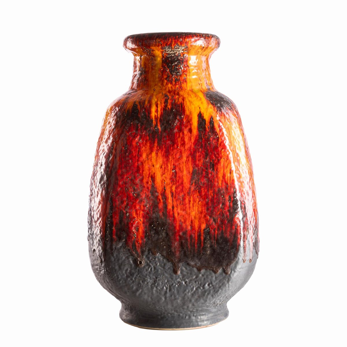 Large Fat Lava Model 608/50 Red Fire Floor Vase by Dumler & Breiden, Germany, 1960s for sale at ...