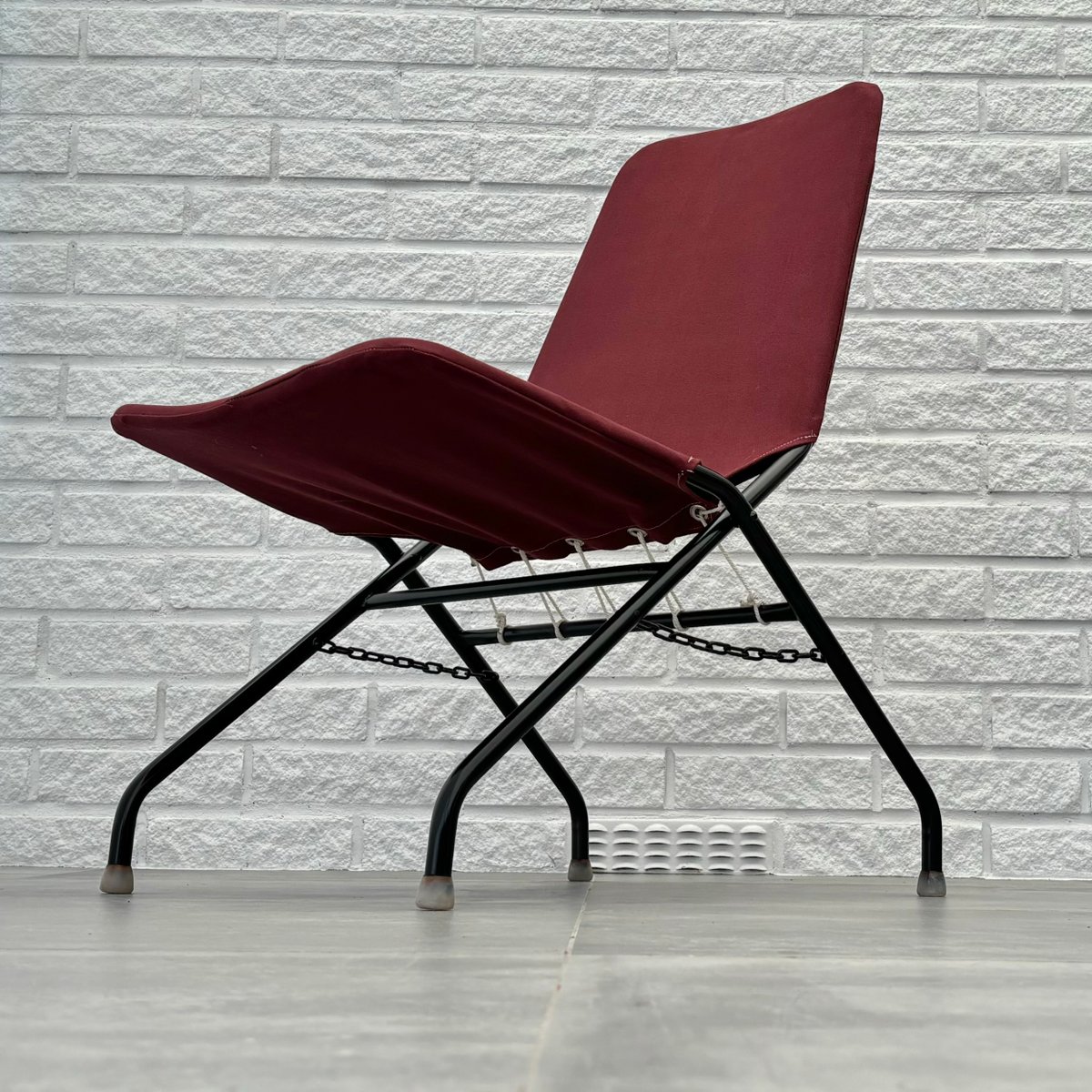 Modernist Folding Chair Oscar String Design attributed to Olof Pira for ...