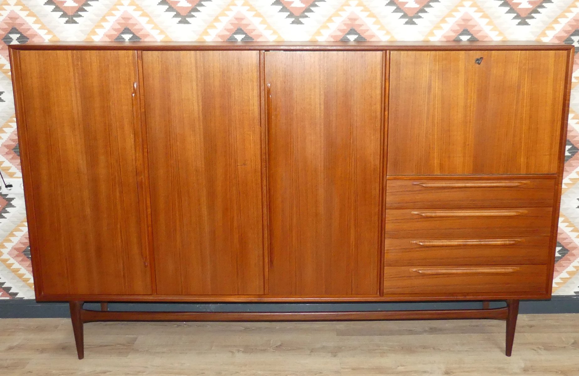 Teak Wall Unit with Secretary Wall Unit by Rt Möbel Heinrich ...