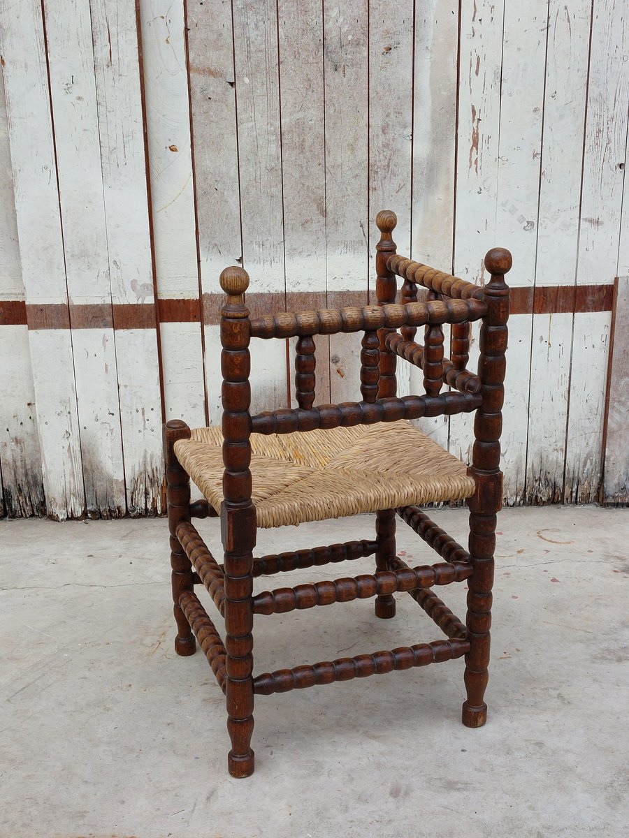 Bobbin Chair with Woven Seat for sale at Pamono