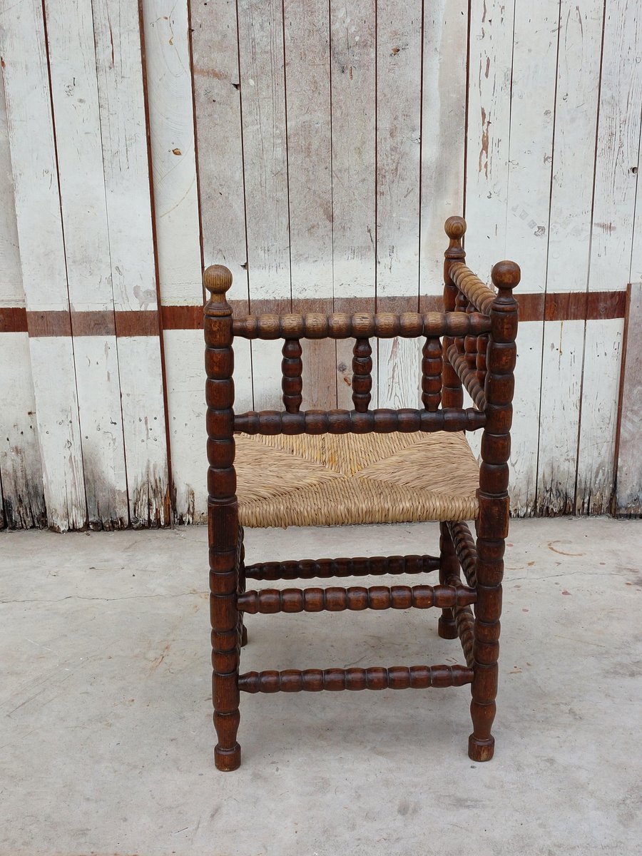 Bobbin Chair with Woven Seat for sale at Pamono