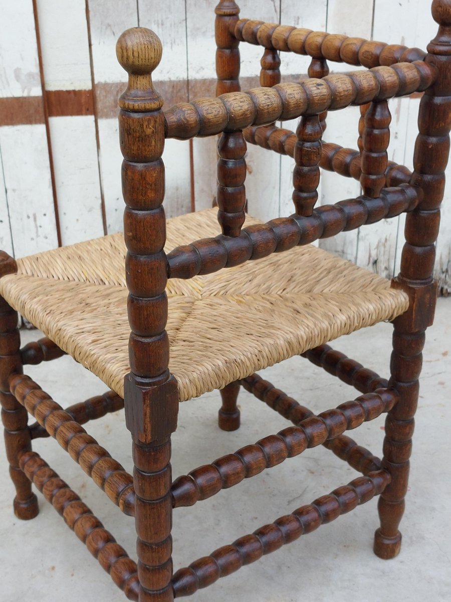Bobbin Chair with Woven Seat for sale at Pamono