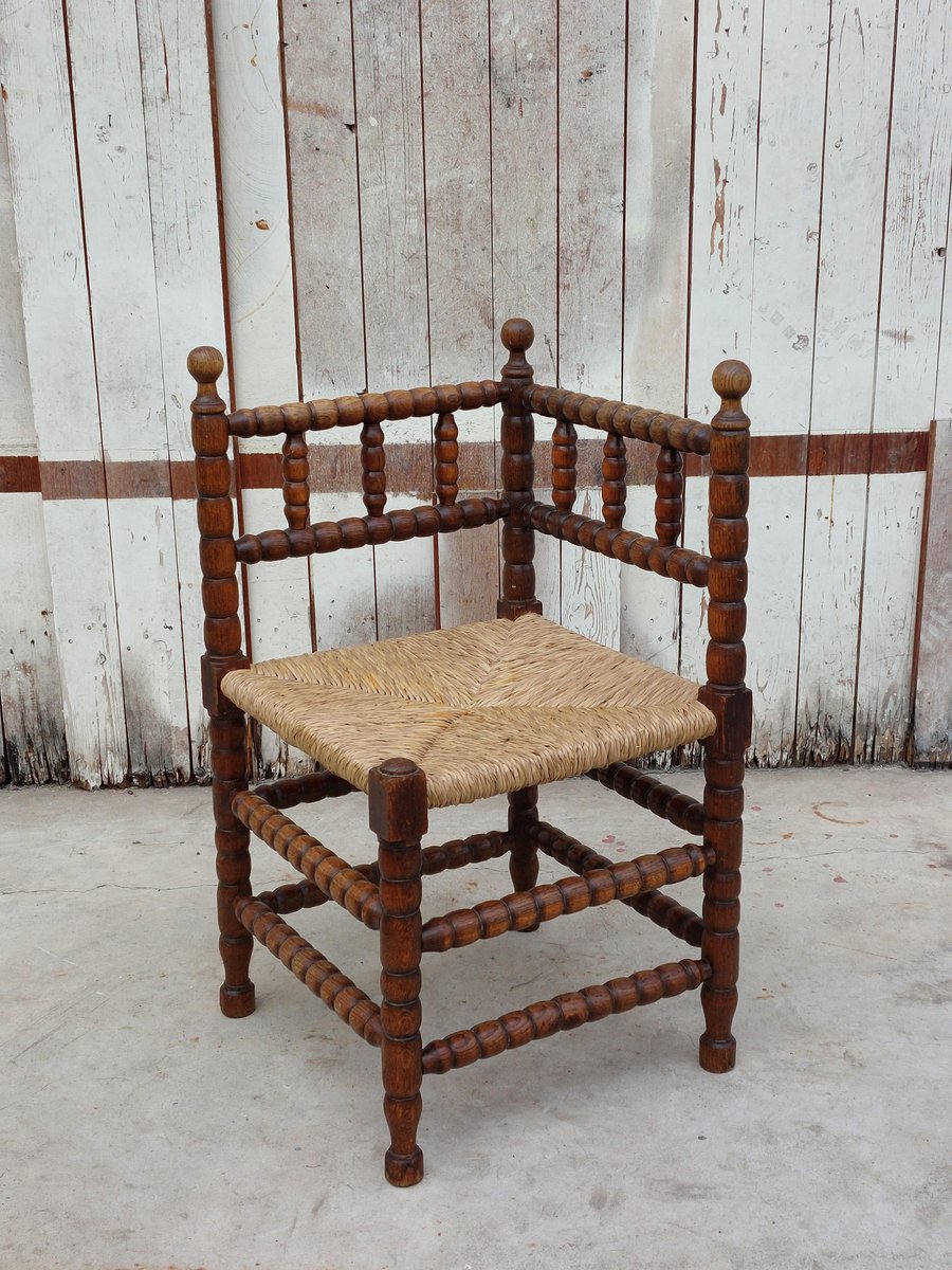Bobbin Chair with Woven Seat for sale at Pamono