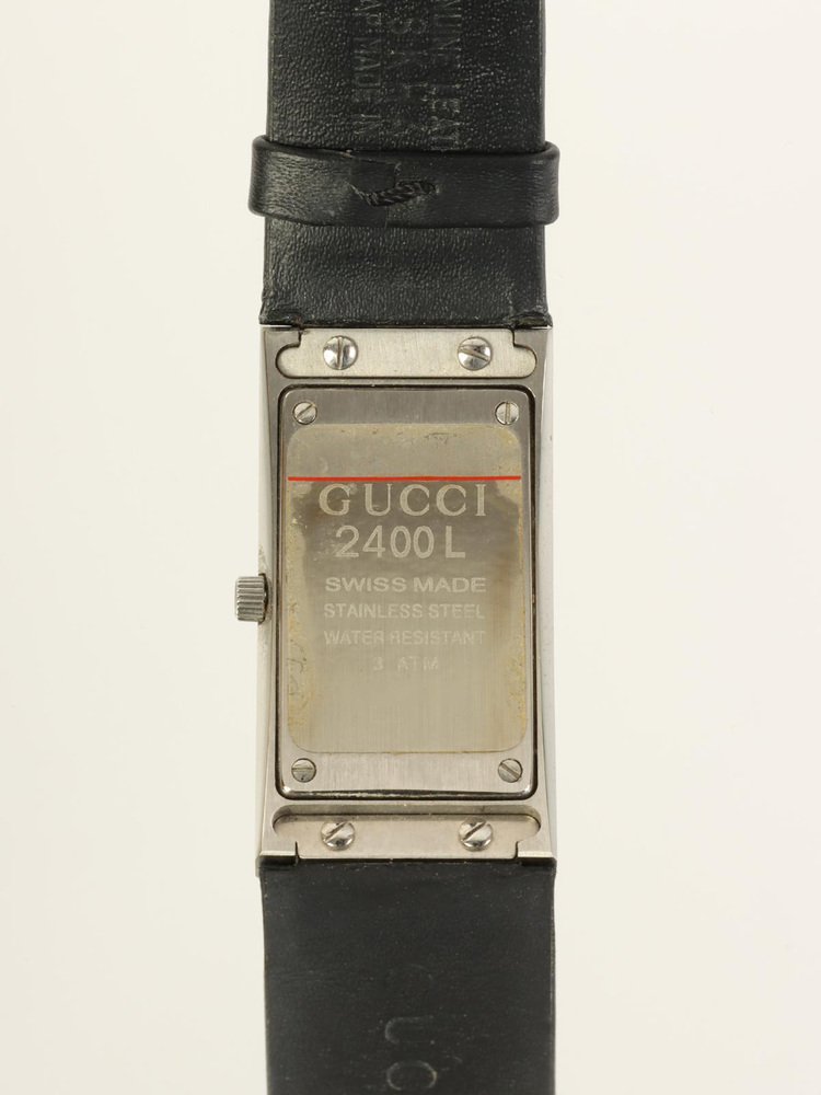 Square Logo Face Watch in Silver-Black from Gucci for sale at Pamono