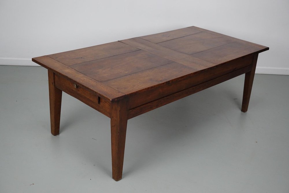 French Rustic Oak Coffee Table for sale at Pamono