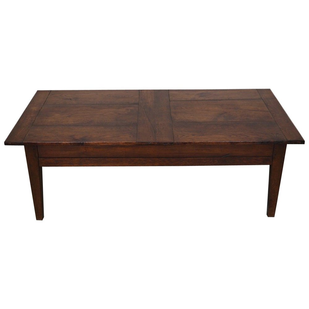 French Rustic Oak Coffee Table for sale at Pamono