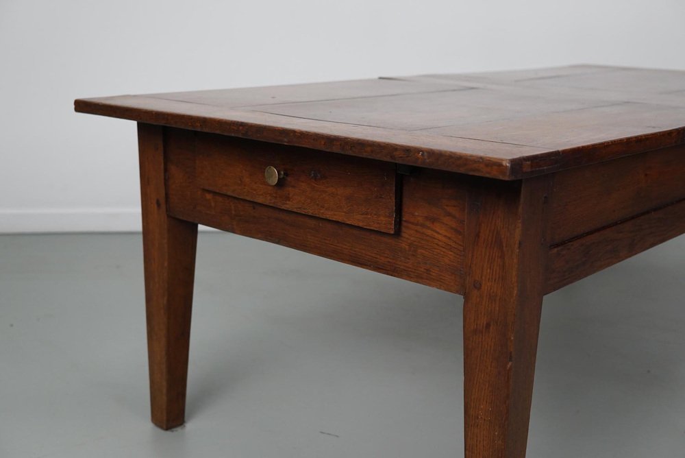 French Rustic Oak Coffee Table for sale at Pamono