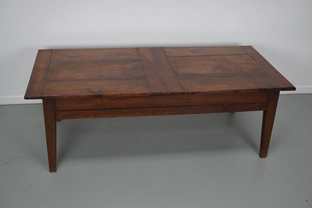 French Rustic Oak Coffee Table for sale at Pamono