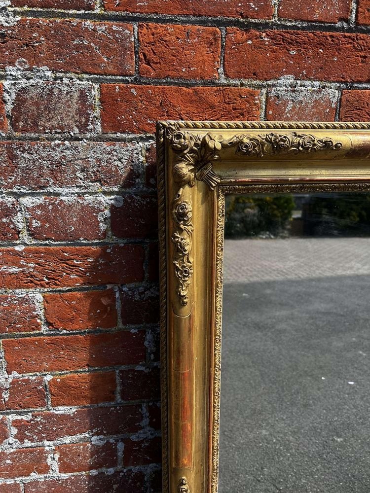 Large Antique French Louis Philippe Gilt Mirror for sale at Pamono