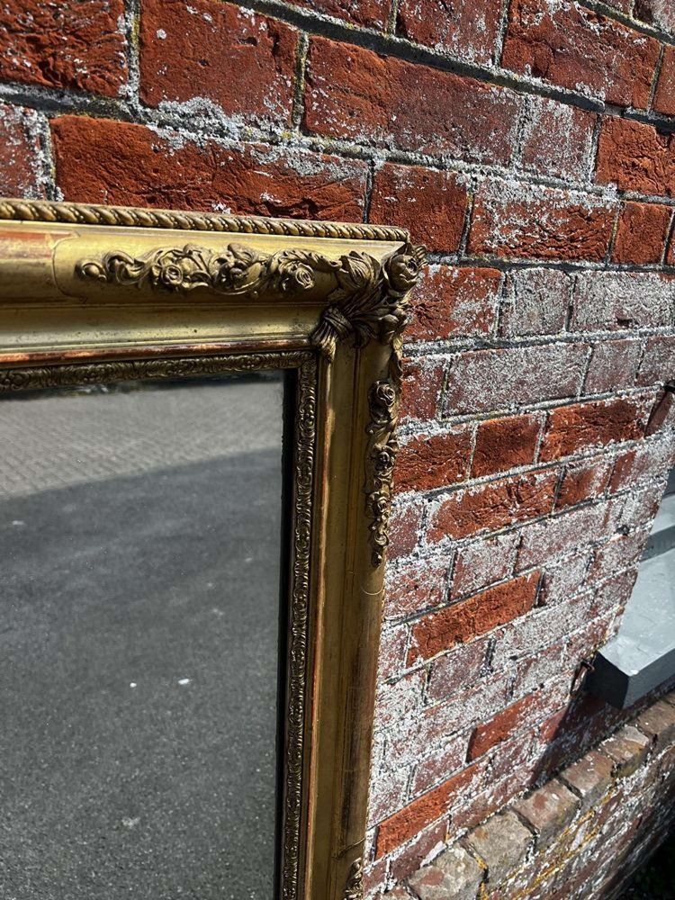 Large Antique French Louis Philippe Gilt Mirror for sale at Pamono