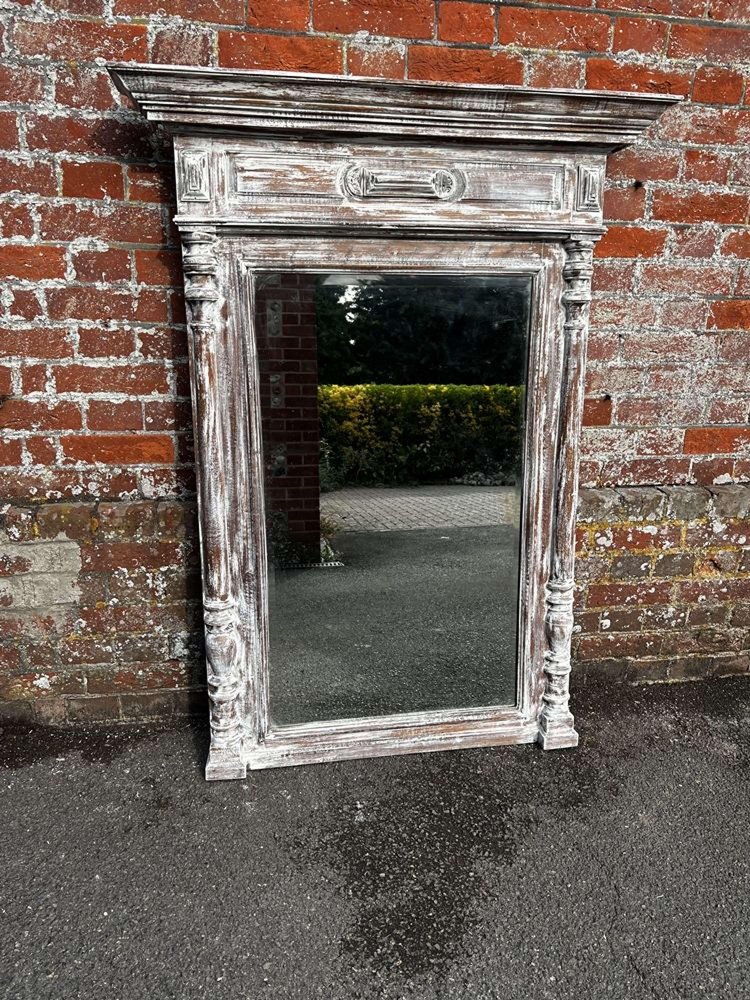 Large 19th Century French Column Mirror for sale at Pamono