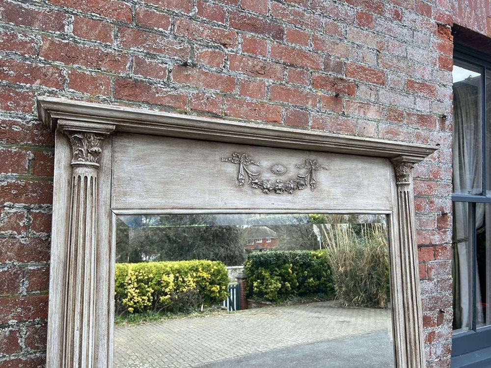 Large Antique 19th Century French Painted Column Mirror for sale at Pamono