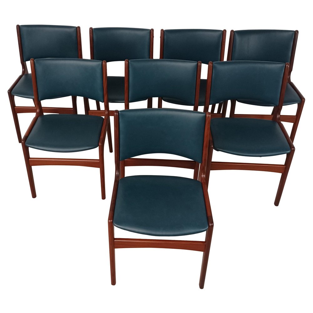 Teak Dining Chairs attributed to Erik Buck, Restored with Customizable ...
