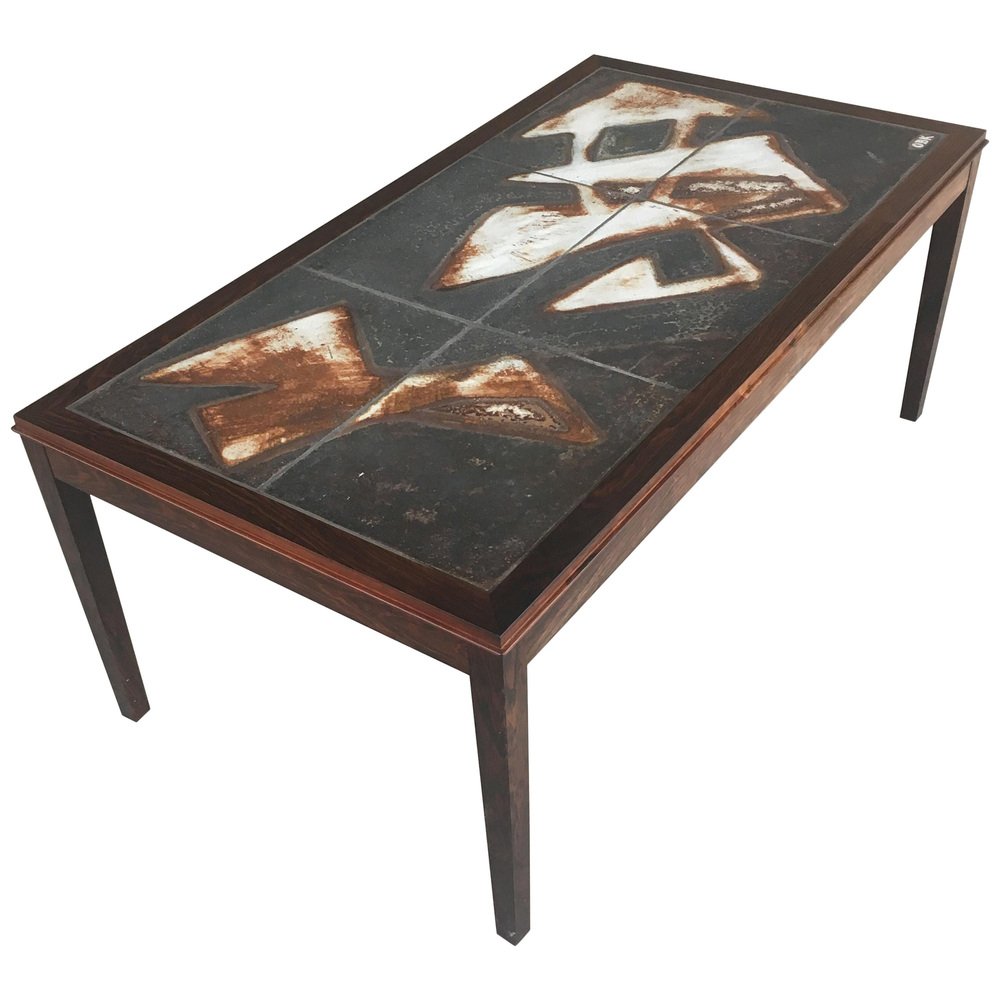 Fully Restored Tile Topped Coffee Table in Rosewood by Ole Bjorn Krüger ...