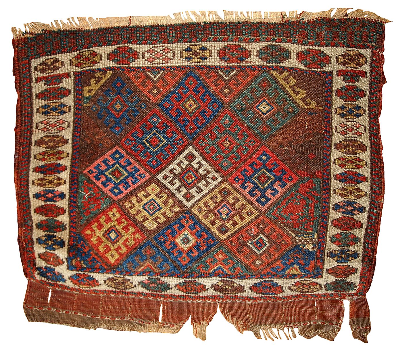 Antique Middle Eastern Handmade Bag Face Rug, 1880s for sale at Pamono