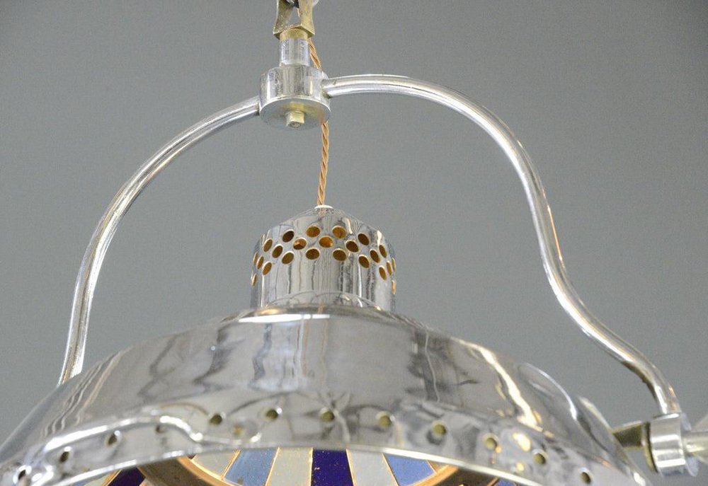 Copper & Mercury Glass Pendant Light, 1910s for sale at Pamono