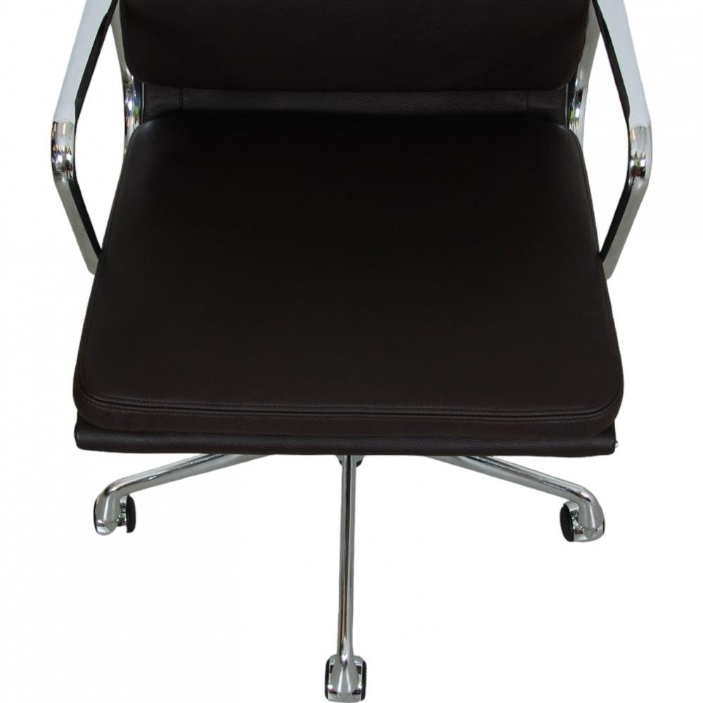 EA-217 Office Chair in Dark Brown Leather by Charles Eames, 2000s for ...