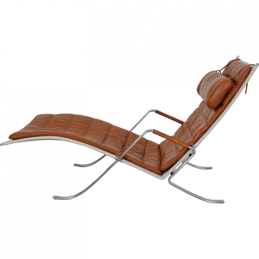 Grashopper Lounge Chair in Cognac Leather by Fabricius and Kastholm ...
