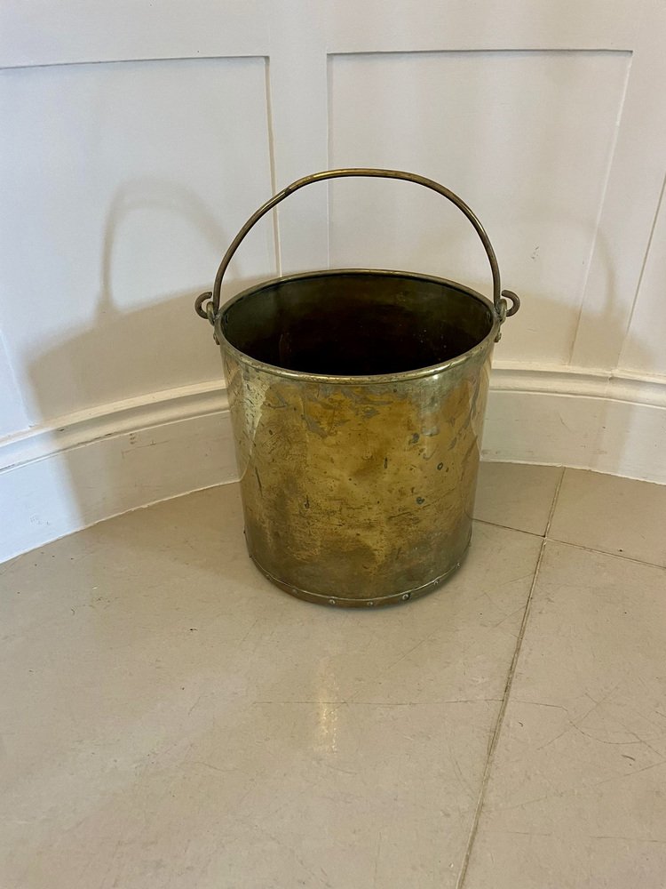 Antique Victorian Brass Coal Bucket, 1860 for sale at Pamono