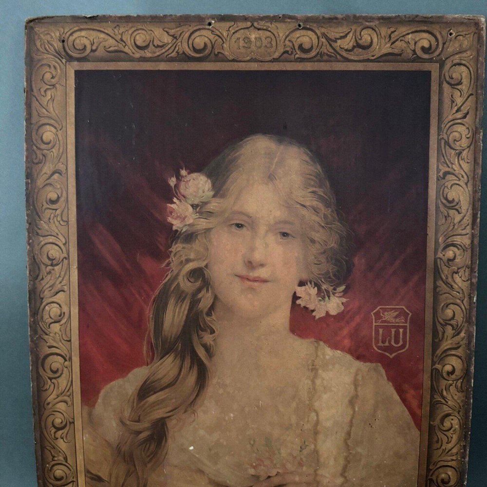 Martin Kuvel Imp. F. Champenois, The Woman with Roses, 1903, Painting ...