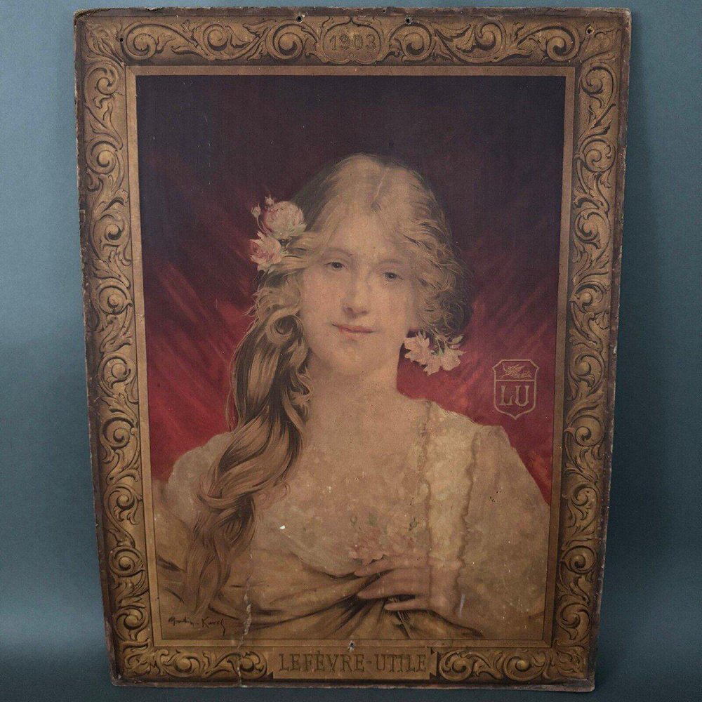 Martin Kuvel Imp. F. Champenois, The Woman with Roses, 1903, Painting ...