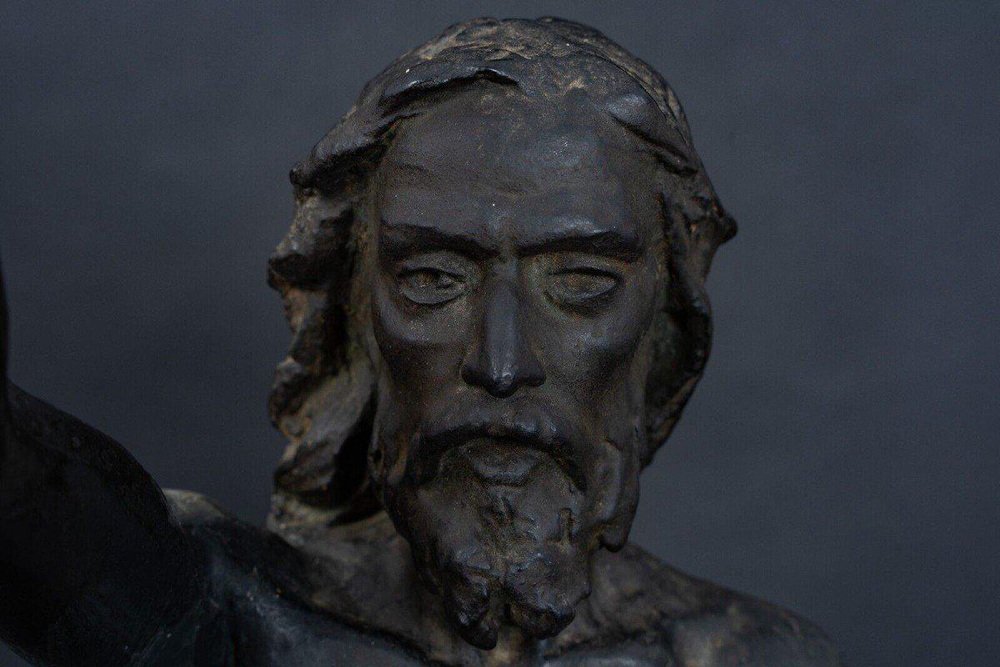 Workshop Plaster Christ with Raised Arm Statue by Charles Filleul for ...