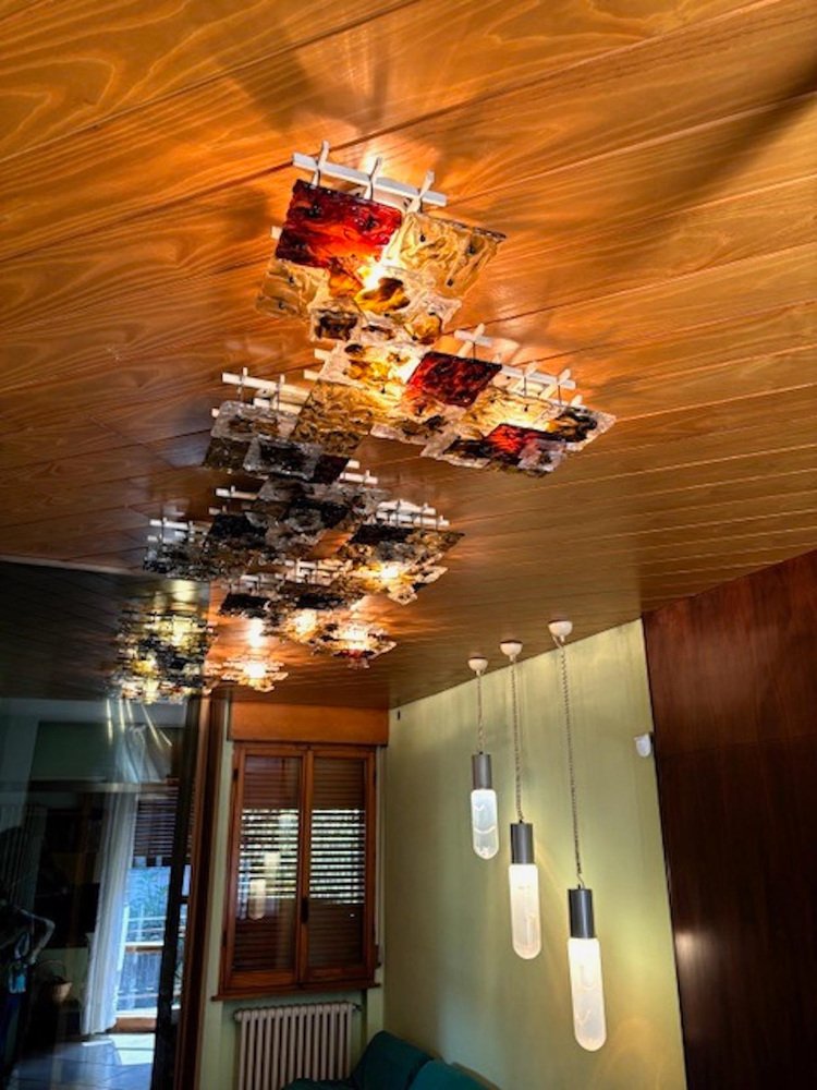 Patchwork Wall Lights in Hand Blown Glass attributed to Toni Zuccheri ...