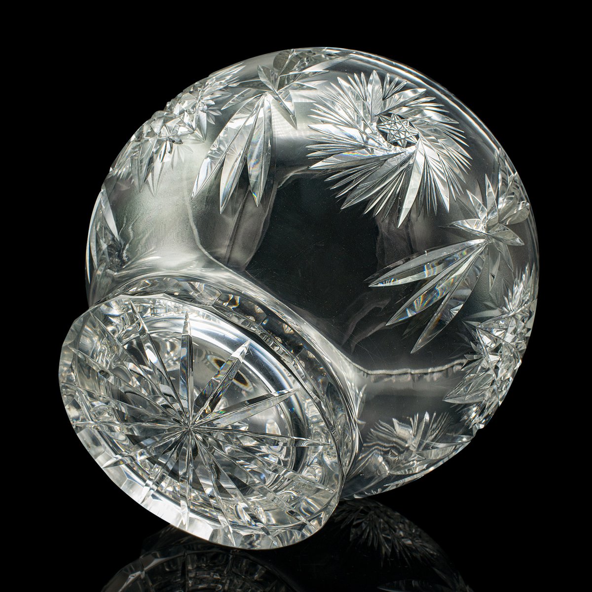 Large Vintage English Cut Glass Crystal Fruit Bowl, 1960s for sale at ...