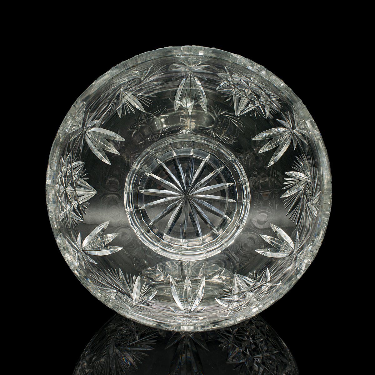 Large Vintage English Cut Glass Crystal Fruit Bowl, 1960s for sale at ...