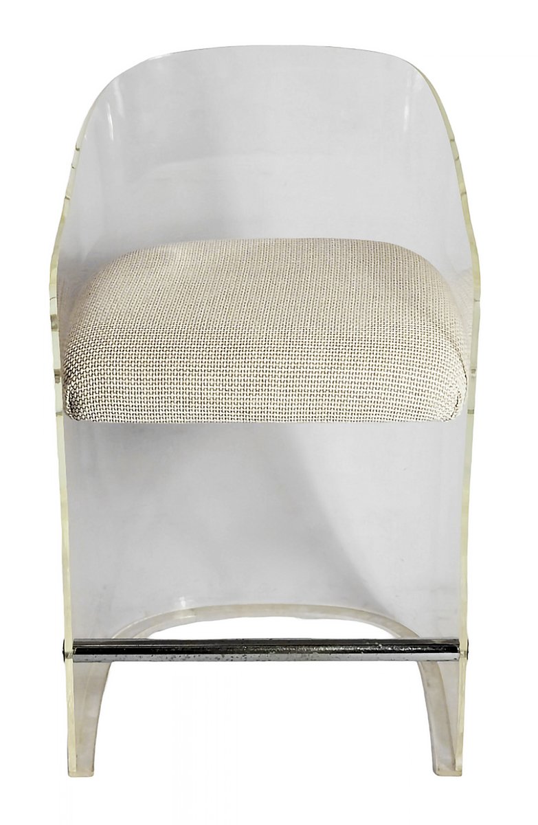 Set of Mid-Century Acrylic Glass Lotus Bar Stools attributed to ...