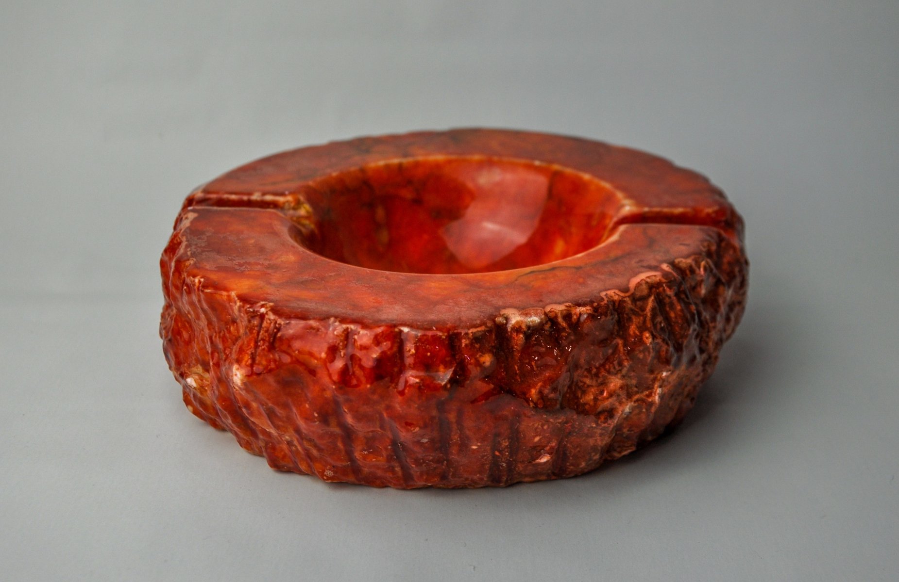Red Alabaster Ashtray by Romano Bianchi, Italy, 1970s for sale at Pamono