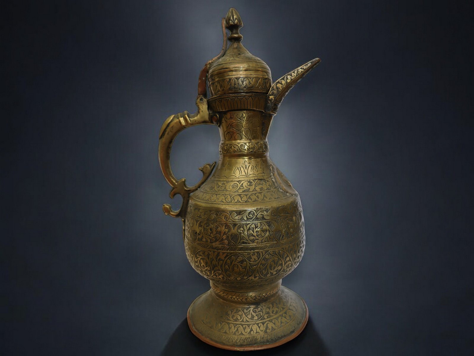 Antique Islamic Teapot in Brass Bukhara, 1900s for sale at Pamono